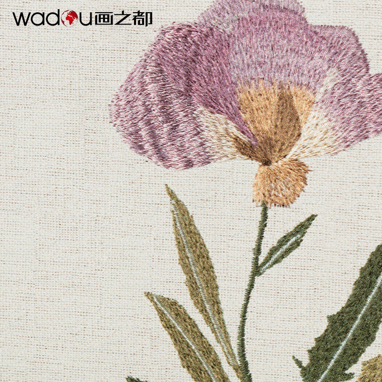 Flowers Framed Art -Matte Canvas and 3D embroidery & PS Frame ...